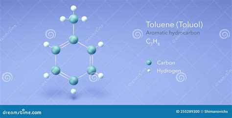 Toluene Toluol Aromatic Hydrocarbon Molecular Structures 3d Model Structural Chemical