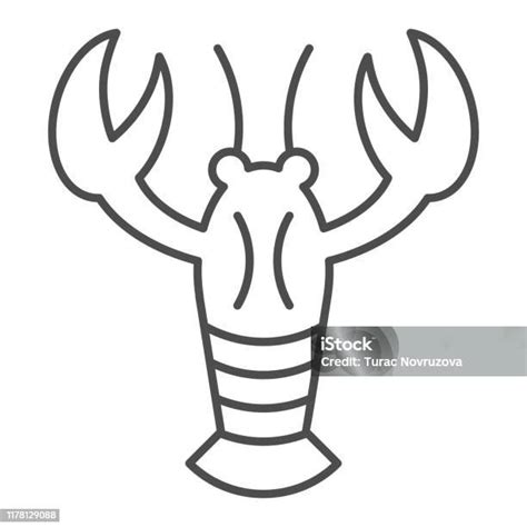 가재 얇은 선 아이콘입니다 흰색에 격리 된 갑각류 벡터 그림입니다 랍스터 개요 스타일 디자인 웹 및 응용 프로그램을 위해 설계 Eps 10 10에 대한 스톡 벡터 아트 및