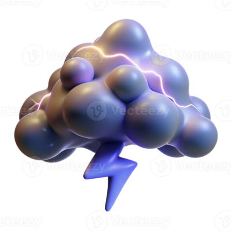 Elegant Artistic 3d Render Storm Cloud With Lightning High Resolution 56669483 Png