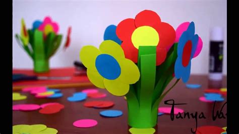 как сделать красивый букет из цветной бумаги Youtube