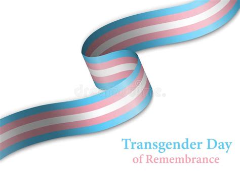 Waving Ribbon Or Banner With Transgender Pride Flag Stock Vector
