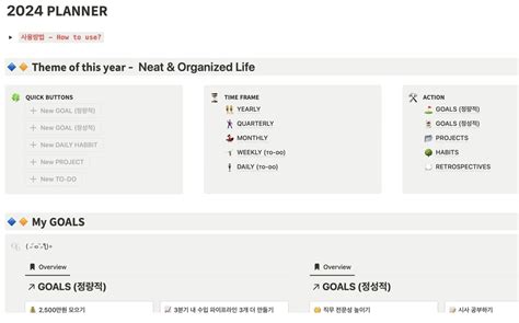 Ultimate 연간 플래너 월간 주간 일간 일정 관리 습관 트래킹 가능