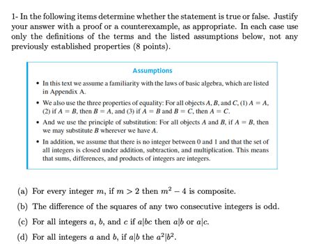 Solved In The Following Items Determine Whether The Chegg