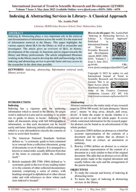 Indexing And Abstracting Services In Library A Classical Approach Pdf