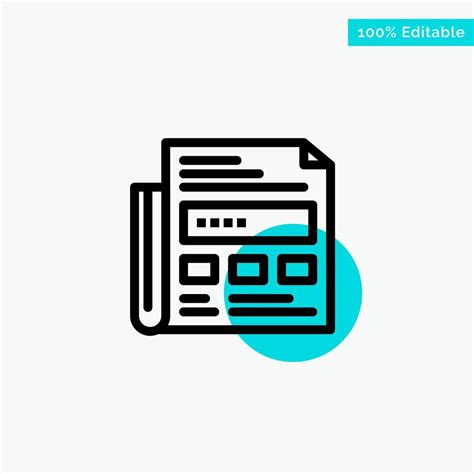 Newspaper Ad Paper Headline Turquoise Highlight Circle Point Vector Icon 19108120 Vector Art At
