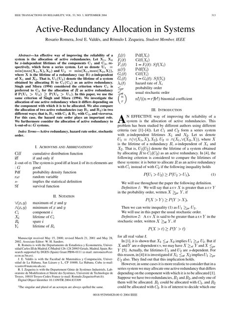 Pdf Active Redundancy Allocation In Systems
