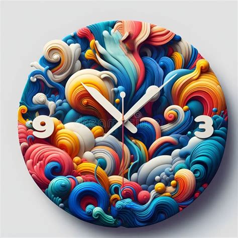 Vibrant Image Of Front View Of An Abstract Clock Stock Illustration Illustration Of