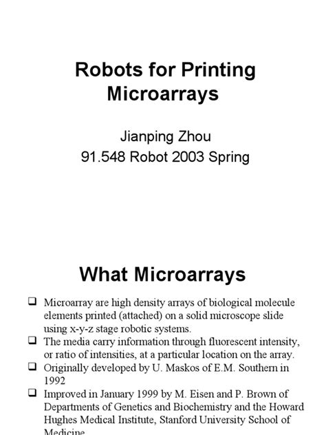 Robot For Micro Array Download Free Pdf Dna Microarray