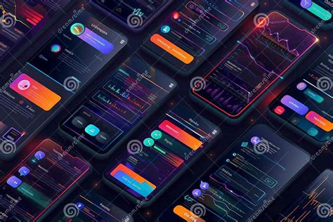Smartphone Mobile App Interface Mockup With Ui Active Blocks And