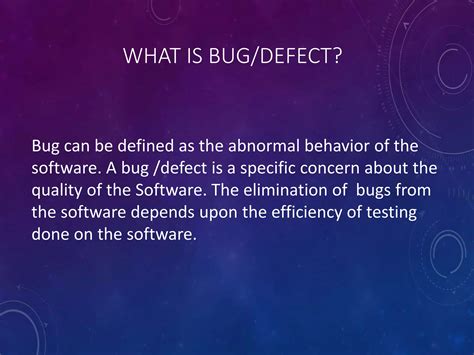 Presentation On Software Testing Bug Life Cycle Pptx Technology