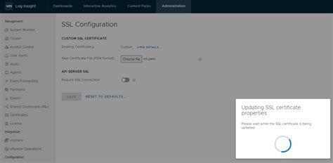 VGarethLewis Replace SSL Certificates On VMware VRealize Log Insight