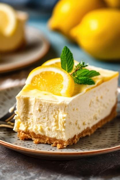 Premium Ai Image Lemon Cheesecake