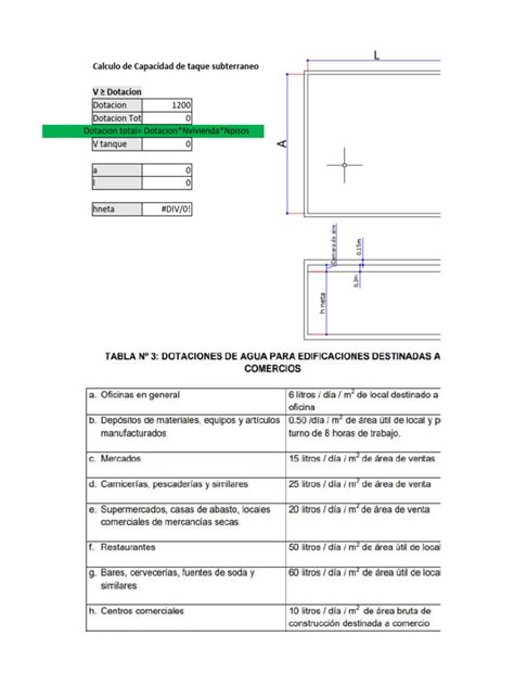 Excel Para Sistema Tanque Elevado Pdf Volumen Metrología