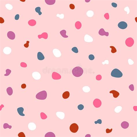 Cute Seamless Pattern With Different Shapes Simple Girly Print Stock Vector Illustration Of