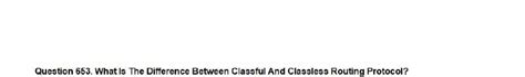 Solved Question 653 What Is The Difference Between Classful