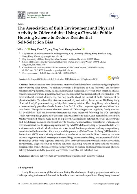 Pdf The Association Of Built Environment And Physical Activity In