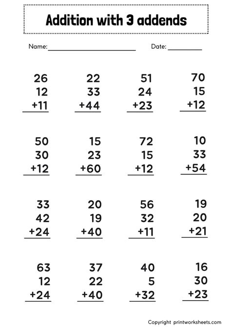 Double Digit Addition Without Regrouping Worksheets Print Worksheets