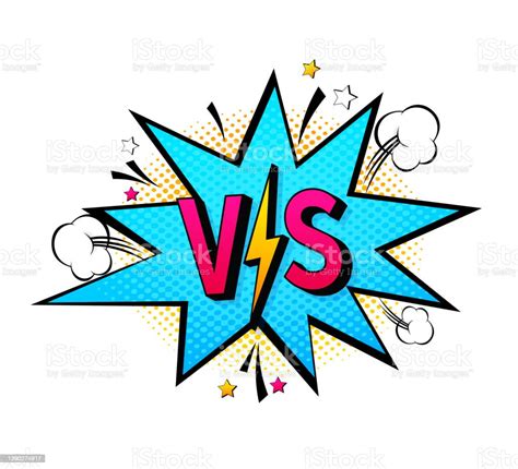 파란색 Vs 녹색 배경에 복고풍 스타일로 팝 대 전투 프레임 템플릿 팝 아트 스타일 벡터 일러스트 레이 션 낱말에 대한 스톡 벡터 아트 및 기타 이미지 Istock
