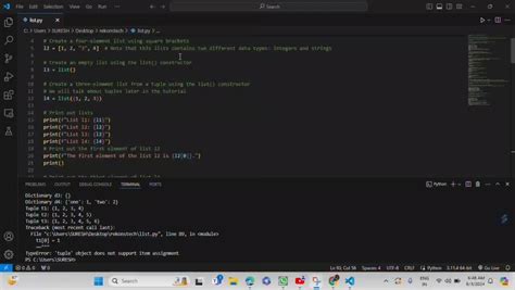 kajal jaiswal on linkedin task 2 working with data structures list
