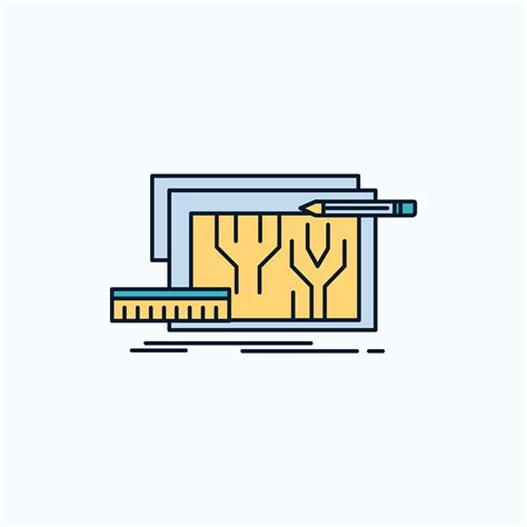 Architecture Blueprint Circuit Design Engineering Flat Icon Green
