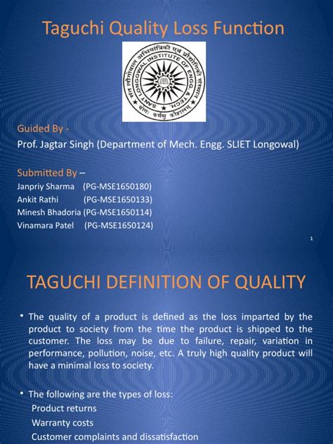 Taguchi Quality Loss Function 2 Pdf Engineering Tolerance Loss Function