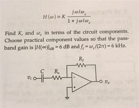 Solved Find The Frequency Response H A Vol Vi Of The Chegg