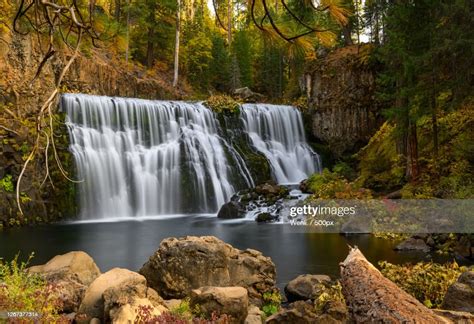 Long Exposure Of Waterfalls Mccloud California United States High Res