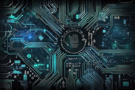 Premium Photo Circuit Board Background Technology