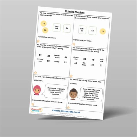 Year 1 Ordering Numbers Reasoning And Problem Solving Resource