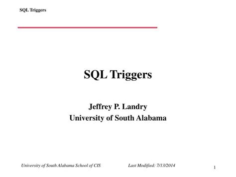 Ppt Sql Triggers Powerpoint Presentation Free Download Id1718790