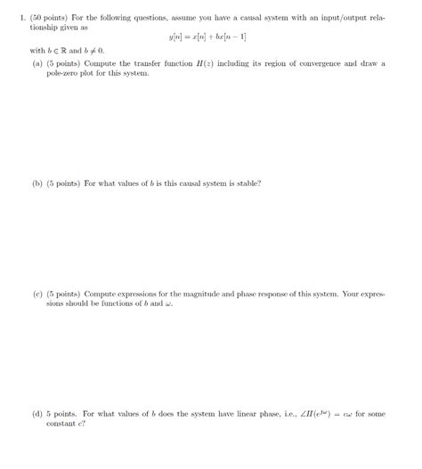 Solved 1 50 Points For The Following Questions Assume