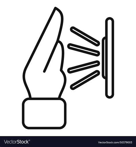 Office Palm Scanning Icon Outline Royalty Free Vector Image