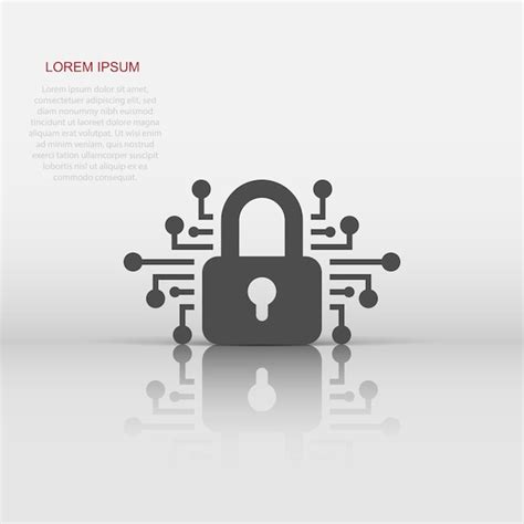 Premium Vector Cyber Security Icon In Flat Style Padlock Locked