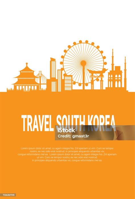 한국 랜드마크 실루엣 서울 유명한 건물 도시 보기 기념물 복사 공간 흰색 바탕에 전통에 대한 스톡 벡터 아트 및 기타 이미지