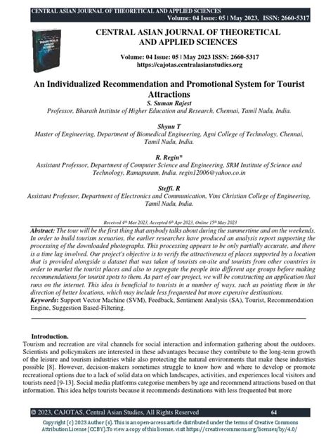 An Individualized Recommendation And Promotional System For Tourist