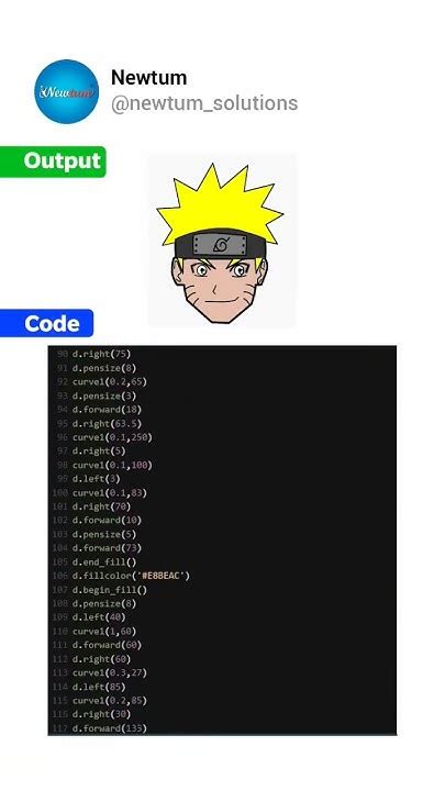 Draw Naruto In Python Using Turtle Youtube
