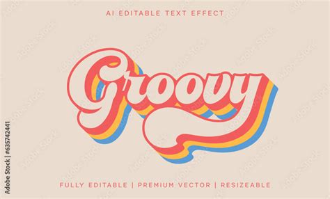 Groovy Editable Typography Groovy Retro Text Effect Groovy Bubbly