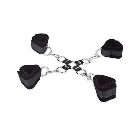 Duriosg Lux Fetish 5pc Hogtie Bondage Set Black Handleg Cuffs