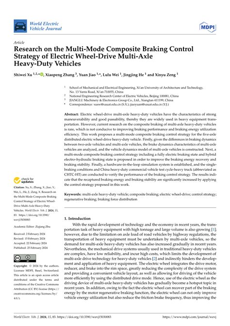 Pdf Research On The Multi Mode Composite Braking Control Strategy Of Electric Wheel Drive