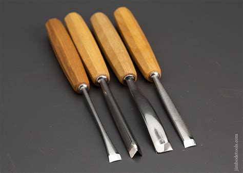 Pristine Set Of 4 Pfeil Swiss Made Carving Gouges 102521 Jim Bode Tools
