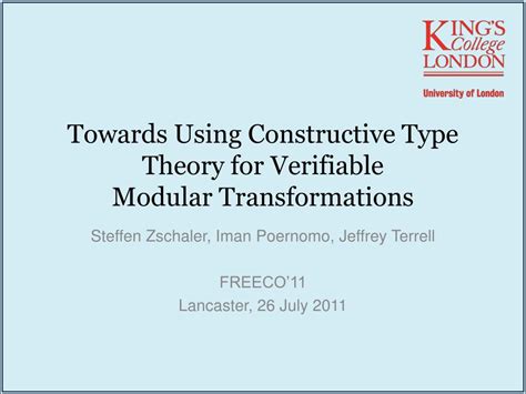 Ppt Towards Using Constructive Type Theory For Verifiable Modular