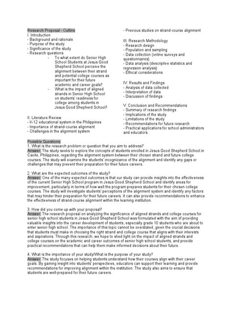 Research Proposal Outline Pdf Statistics Methodology