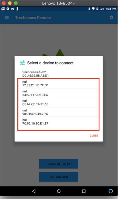 Prompt An Alert When It Connects To A Device That Isnt Rpi · Issue 500 · Treehousesremote