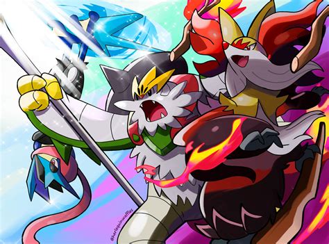 Greninja Delphox Chesnaught Mega Delphox Mega Greninja And 1 More Pokemon Drawn By