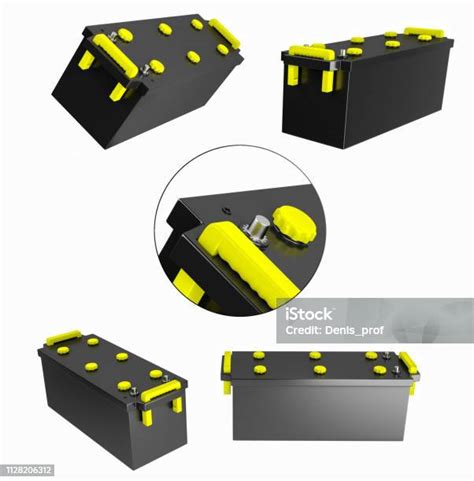 3d 렌더링입니다 24v 트럭에 대 한 배터리입니다 상용차 누 산 기 가까운에 대한 스톡 사진 및 기타 이미지 가까운 금속