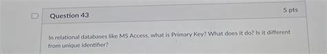 Solved Question 435 ﻿ptsin Relational Databases Like Ms