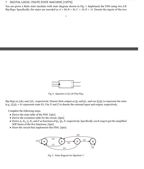 Solved 7 DIGITAL LOGIC FINITE STATE MACHINE 15PTS You Are Chegg Com