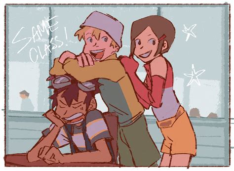 Yagami Hikari Takaishi Takeru And Motomiya Daisuke Digimon And More Drawn By Meruz