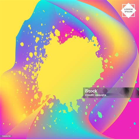 네온 유체 페인트 튄 예술적 템플릿 디자인입니다 노란 분홍색 배경 벡터에서 다채로운 잉크 폭발 텍스처 스플래시 스티커 전단지 배너에 대 한 최신 유행 창조적 인 추상 그림