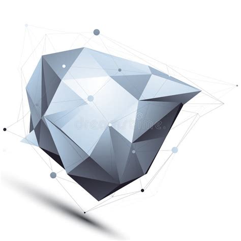 Geometric Vector Abstract 3d Complicated Lattice Object Silver Stock Vector Illustration Of